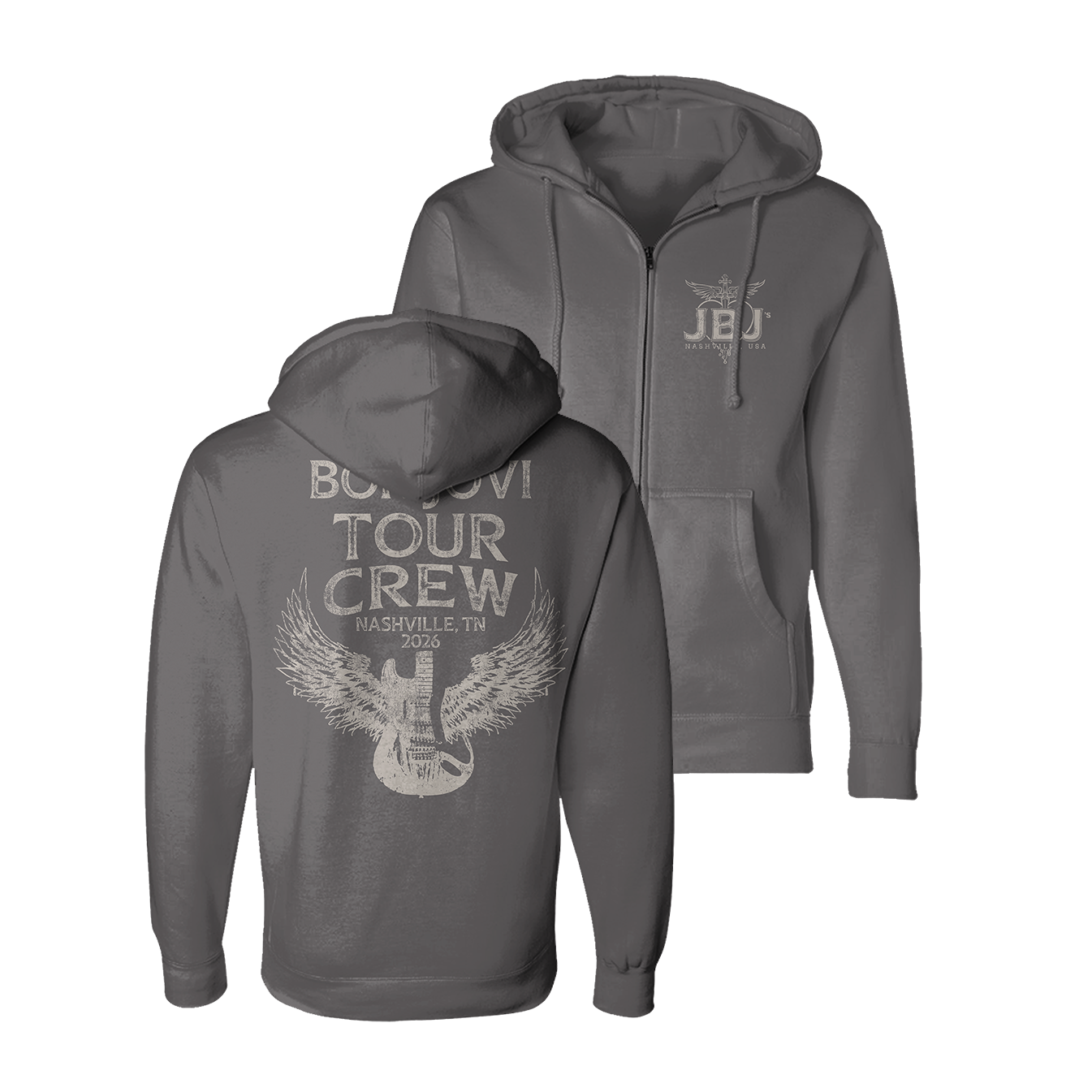 JBJ's Bon Jovi Tour Crew '26 Zip Hoodie – JBJ's Nashville Official Store