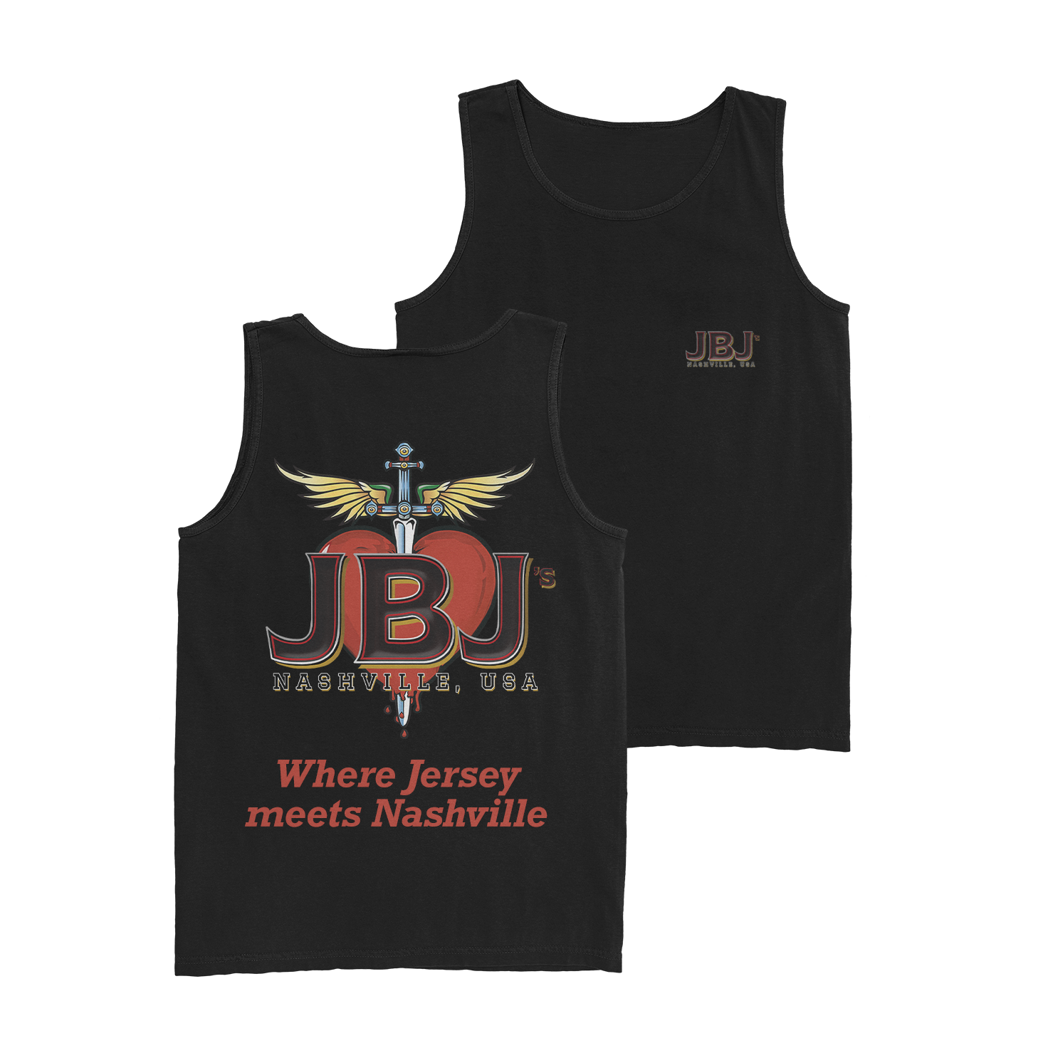 JBJ's "Where Jersey Meets Nashville" Unisex Tank - Black – JBJ's Nashville Official Store