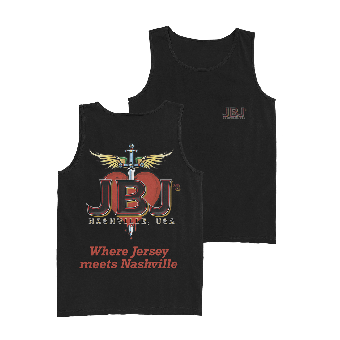 JBJ's "Where Jersey Meets Nashville" Unisex Tank - Black – JBJ's ...
